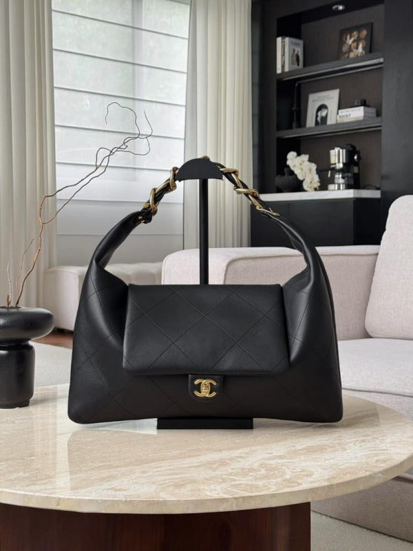 Chanel 25K Hippie Hobo Maxi Bag – Shiny Calfskin – Glimmer of Luxury